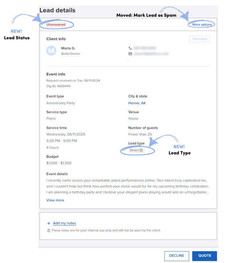 Product Update: Lead Details & Lead Response
